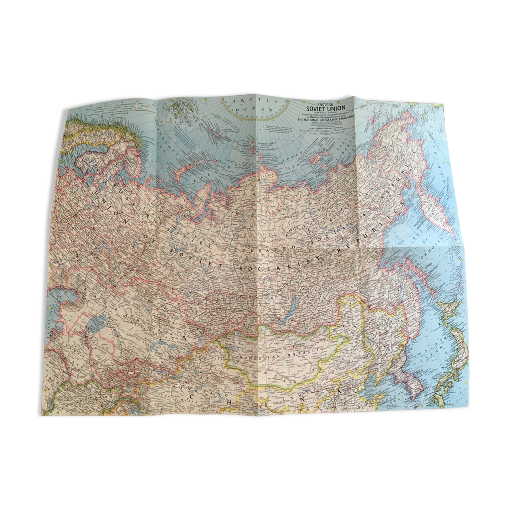 Carte URSS Eastern Soviet Union National Geographic 1967 | Selency