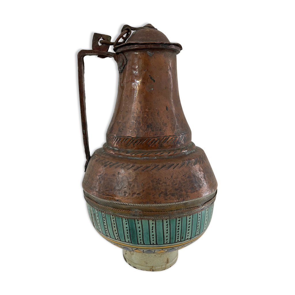 Maroc Safi Bol Zlafa faïence polychrome mixte récipient couvert ...