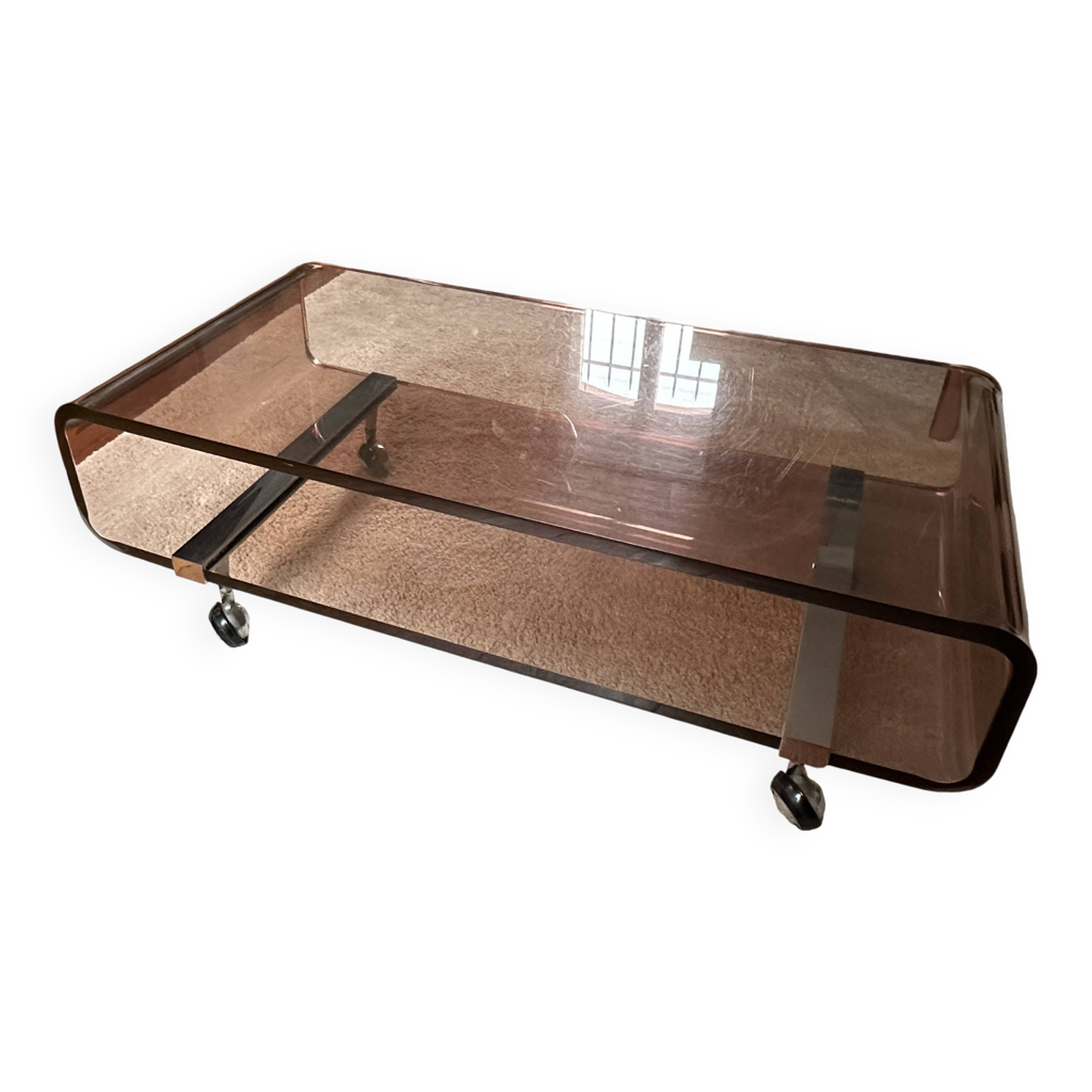 Table basse vintage / plexi plexiglas, Michel Dumas pour Roche Bobois ...