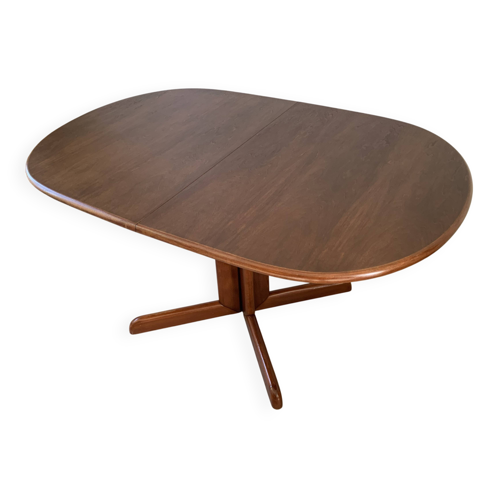 Vintage Danish oval extendable teak table, 1960s | Selency