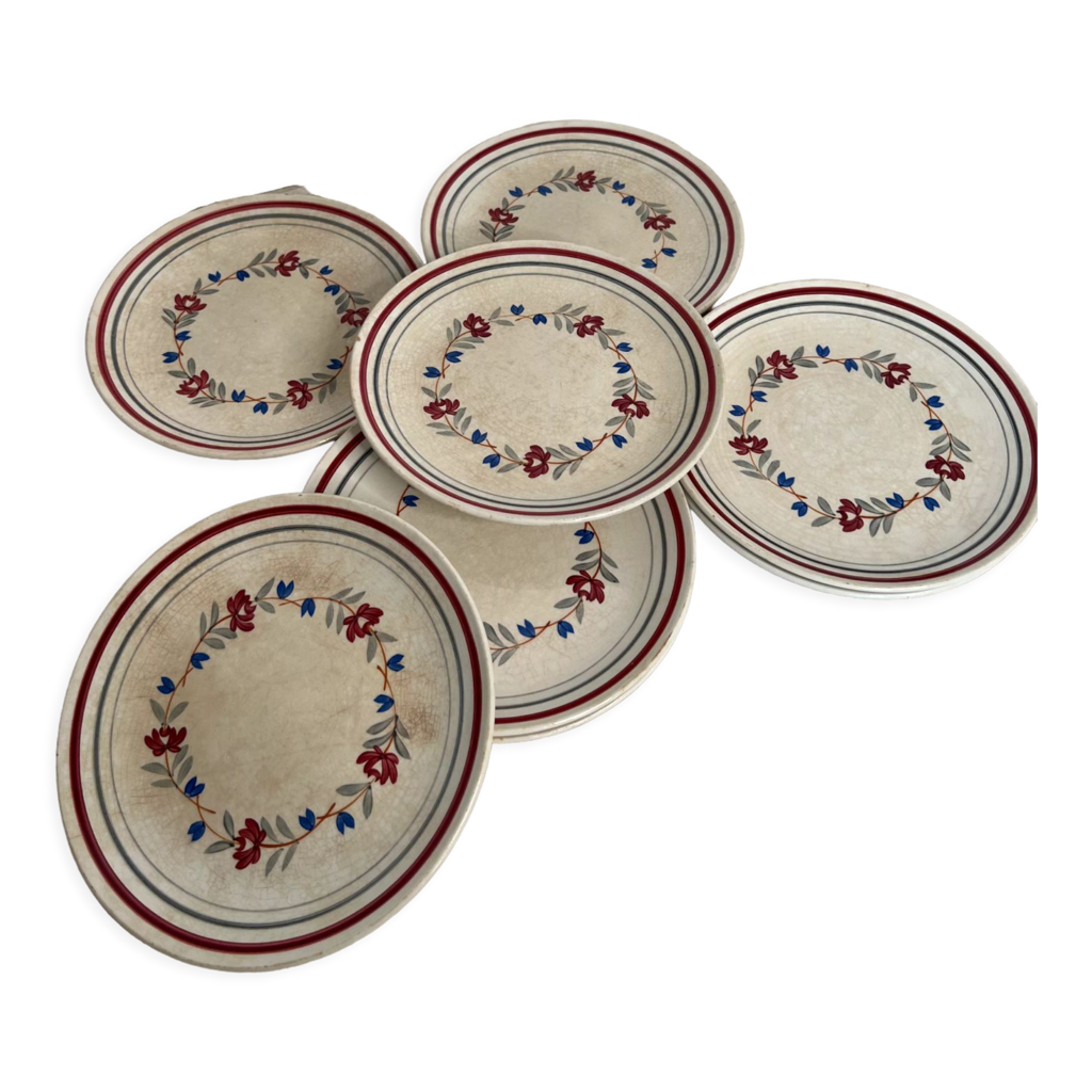 Service 8 pièces assiettes de Gien motif Olivet design exclusif | Selency