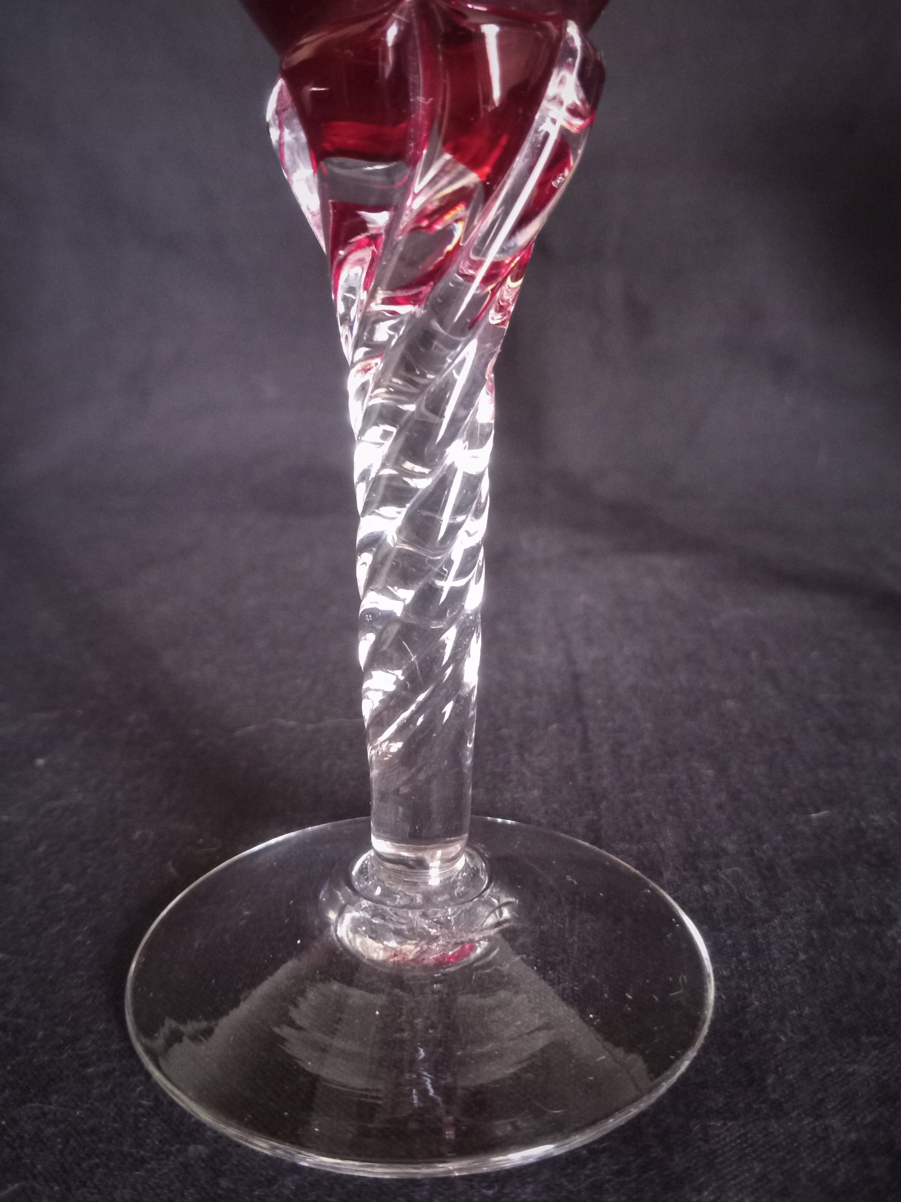 Set of 6 aperitif glasses in colored glass of Murano | Selency