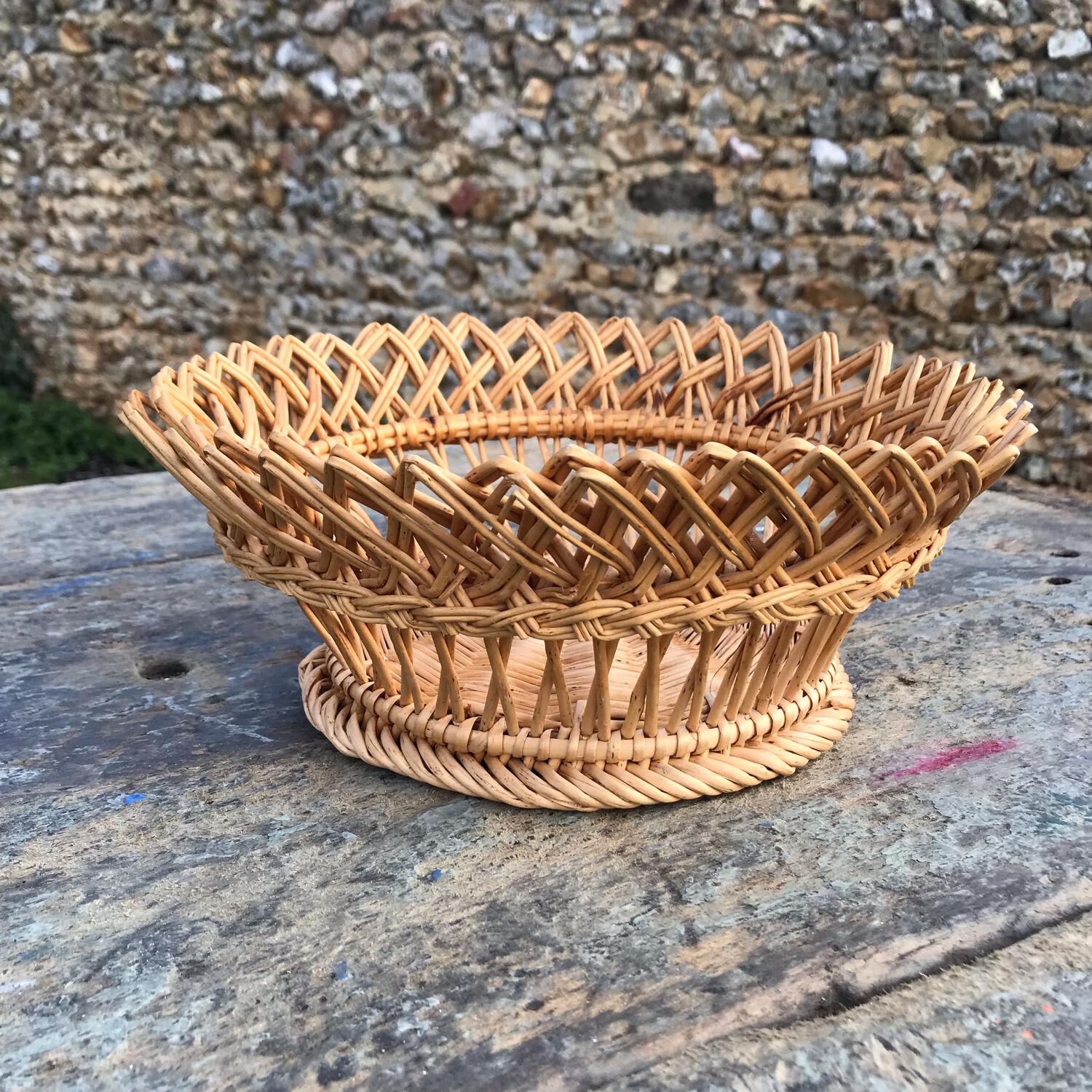 Corbeille à pain en osier tressé et clissé | Selency