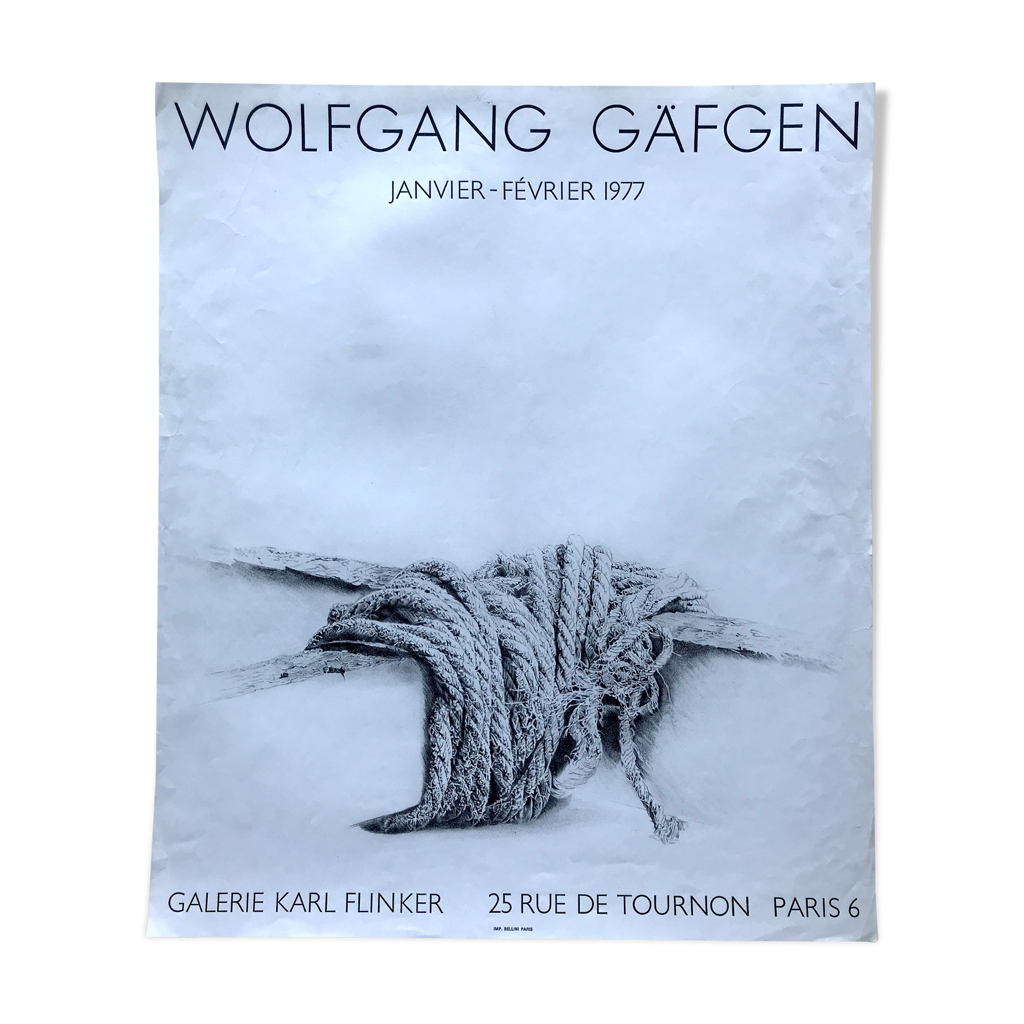 Affiche originale de Wolfgang GÄFGEN, Galerie Karl Flinker, 1977 | Selency