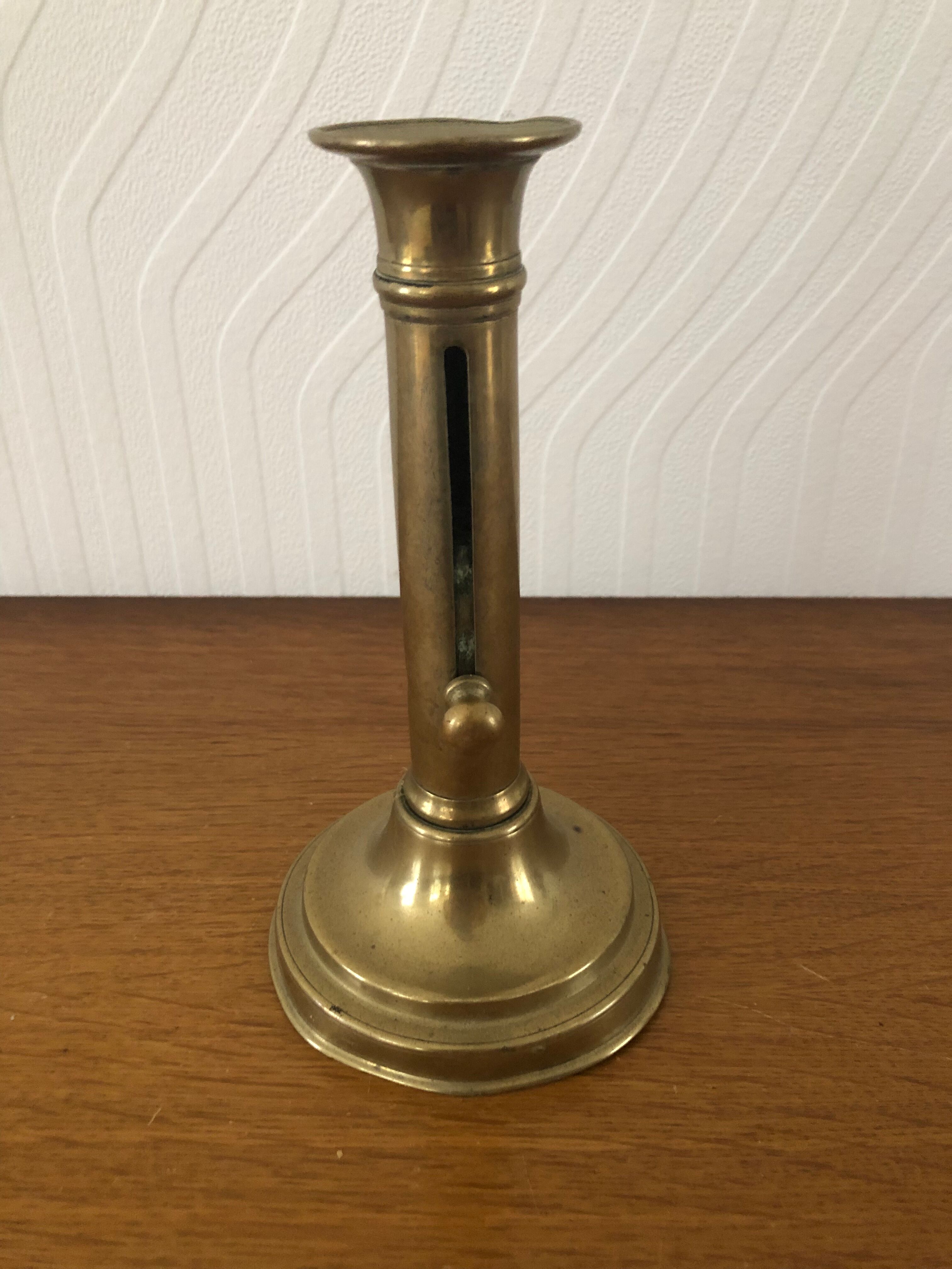 Ancien bougeoir réglable en laiton | Selency