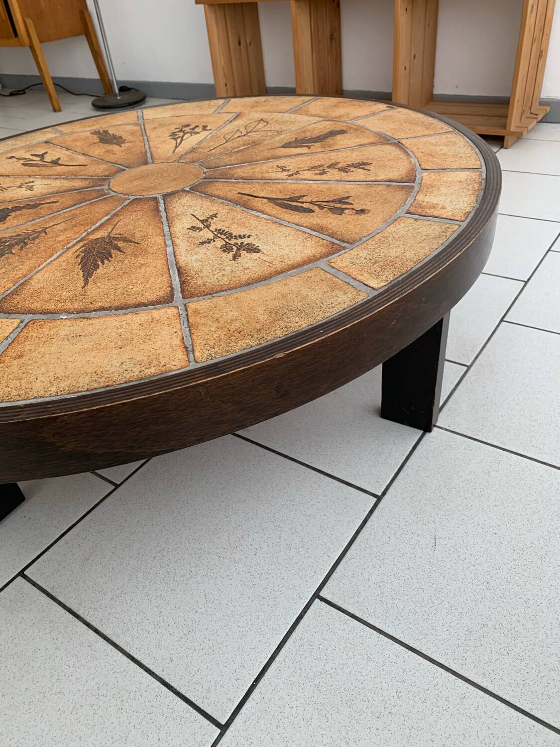 Table Basse Roger Capron Ceramique Herbier Circa 1960 | Selency