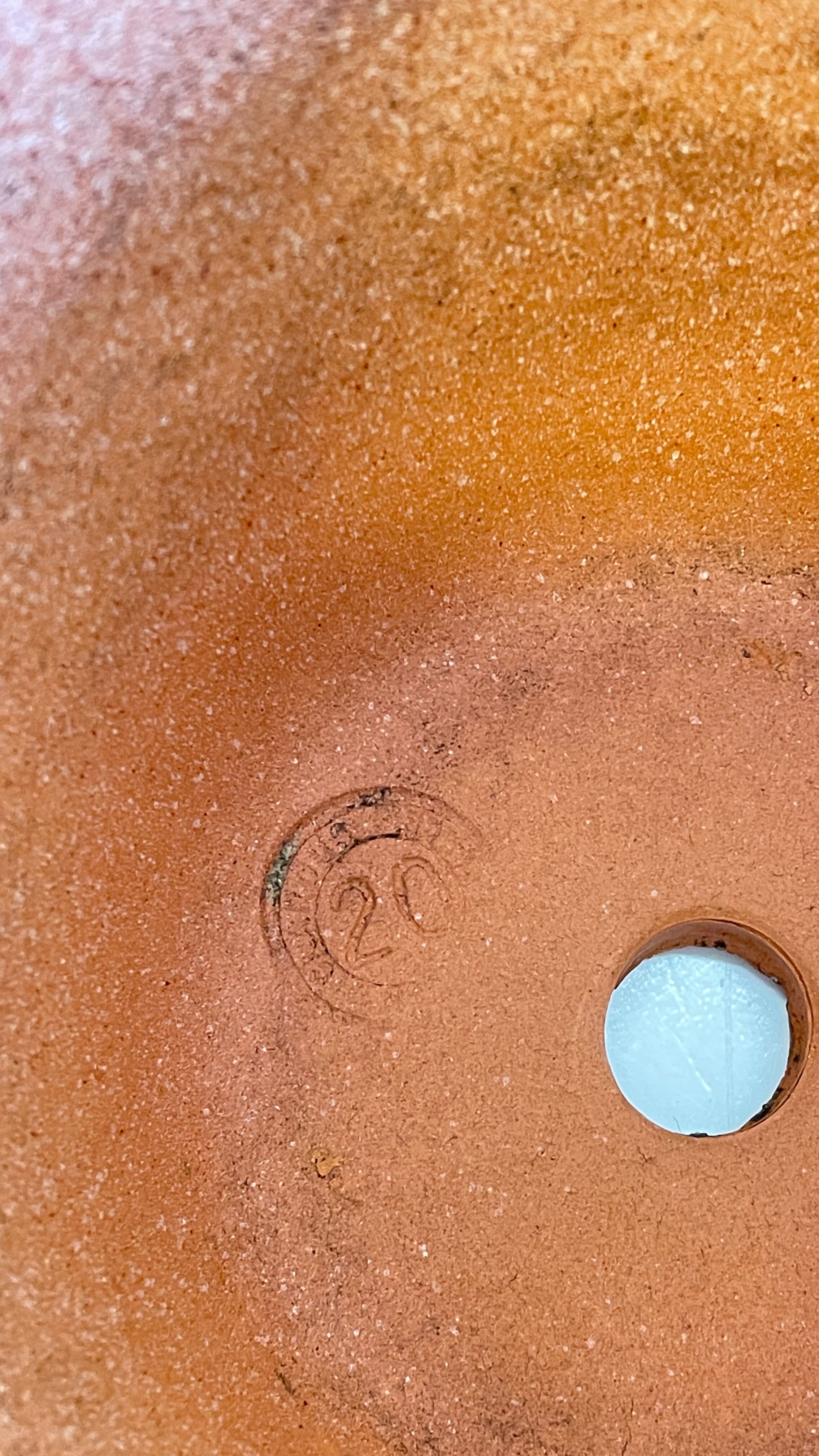 Pot à trou et sa soucoupe, poterie Clarous France | Selency