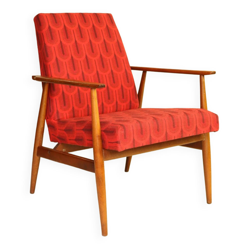 Fauteuil vintage Bauhaus design par H.Lis modèle 300-190 tissus ...