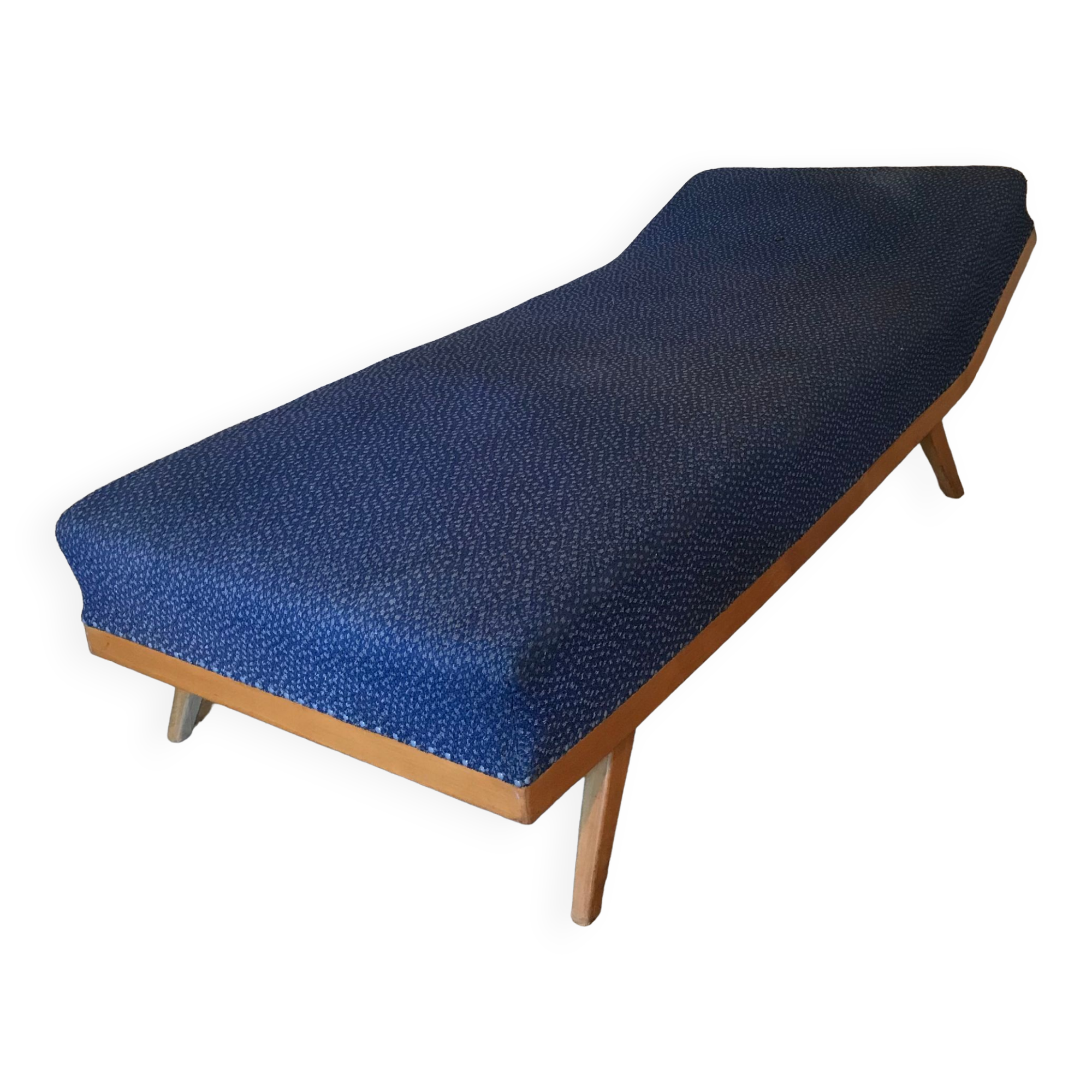 Méridienne Day-Bed vintage 1960 pieds bois compas | Selency