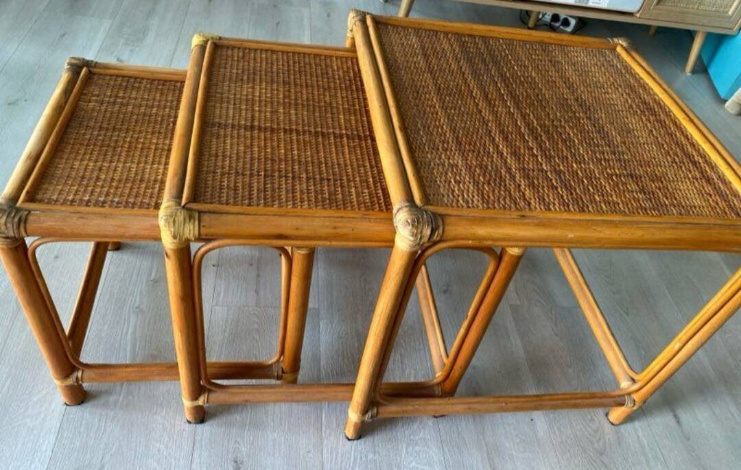 Rattan Nesting Tables | Selency