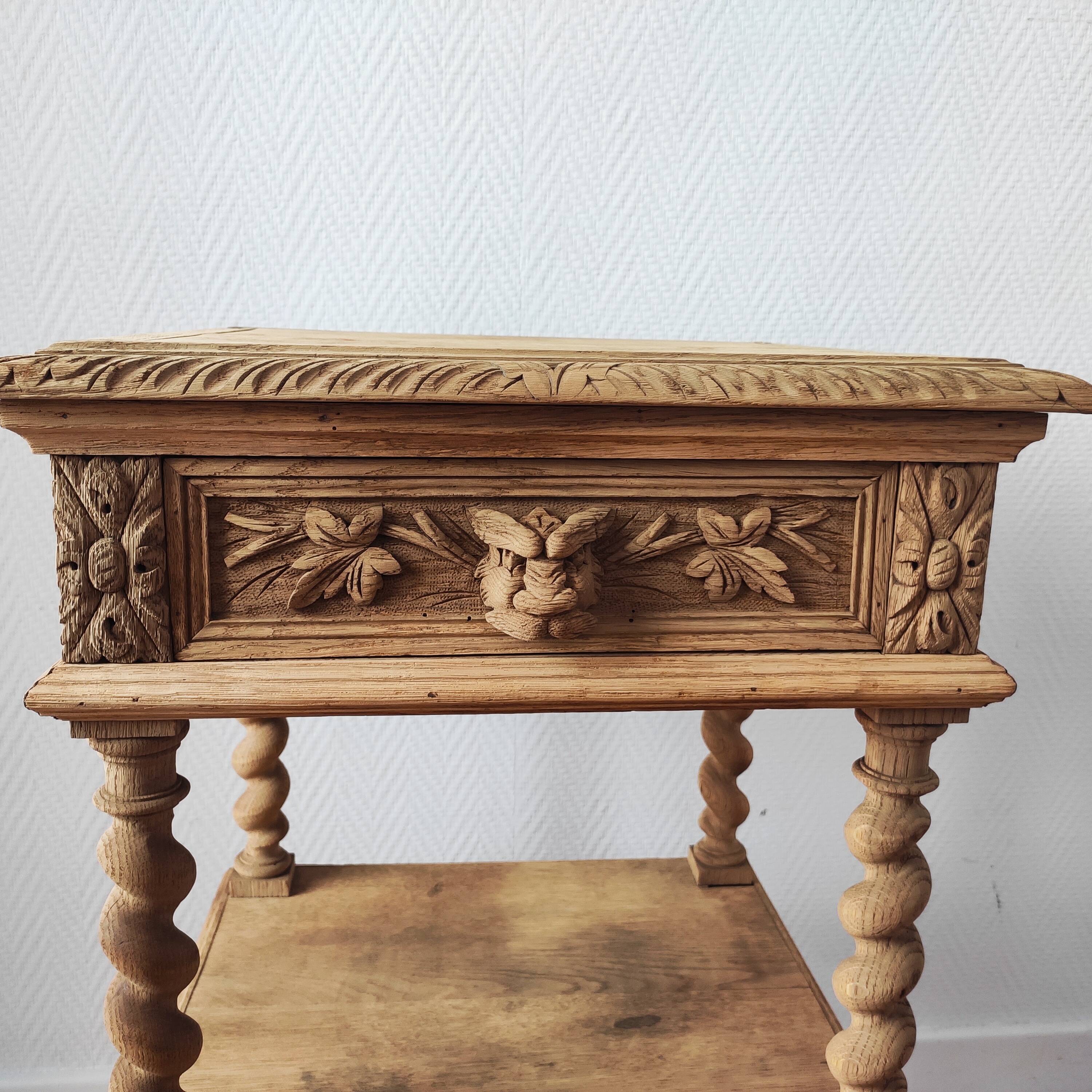 Ancienne console chêne massif style Louis XIII | Selency