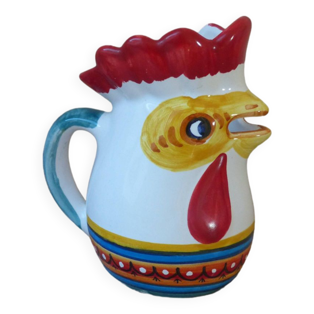 Petit pot à lait en forme de coq en céramique Deruta, crémier coq en céramique Italie Vintage ...