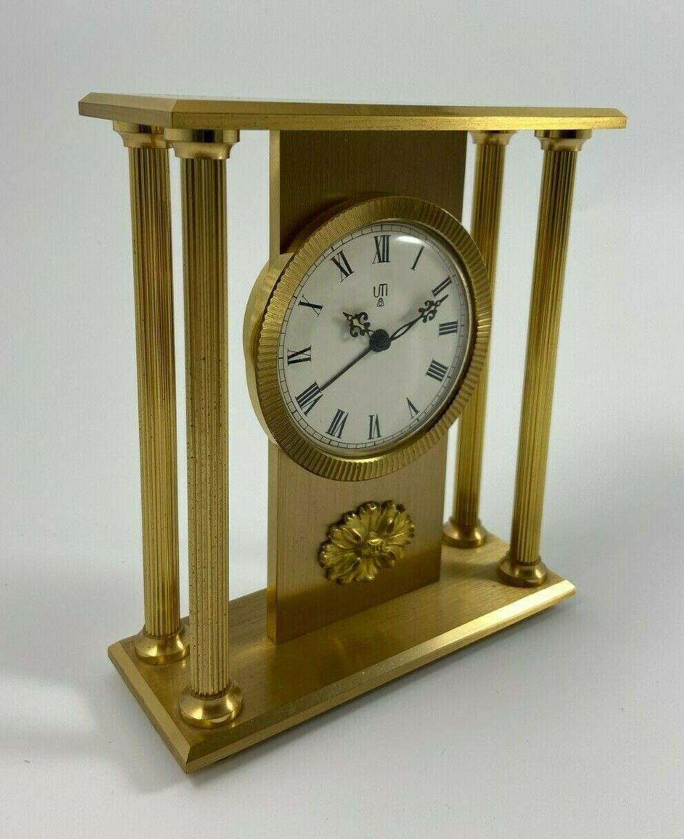 Pendulette Uti Swiza 8 mécanique en laiton et bronze dorÉ | Selency
