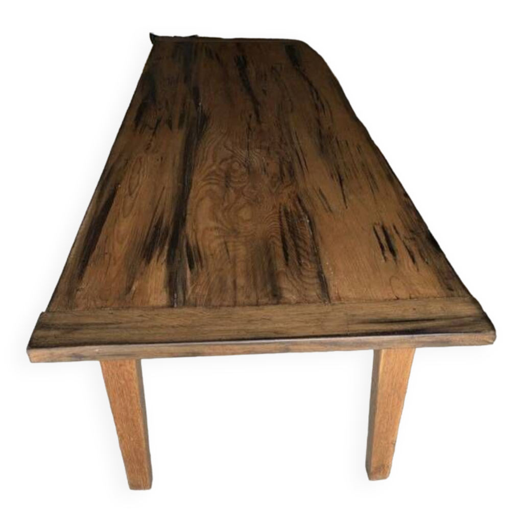 Very large old solid wood coffee table | Selency