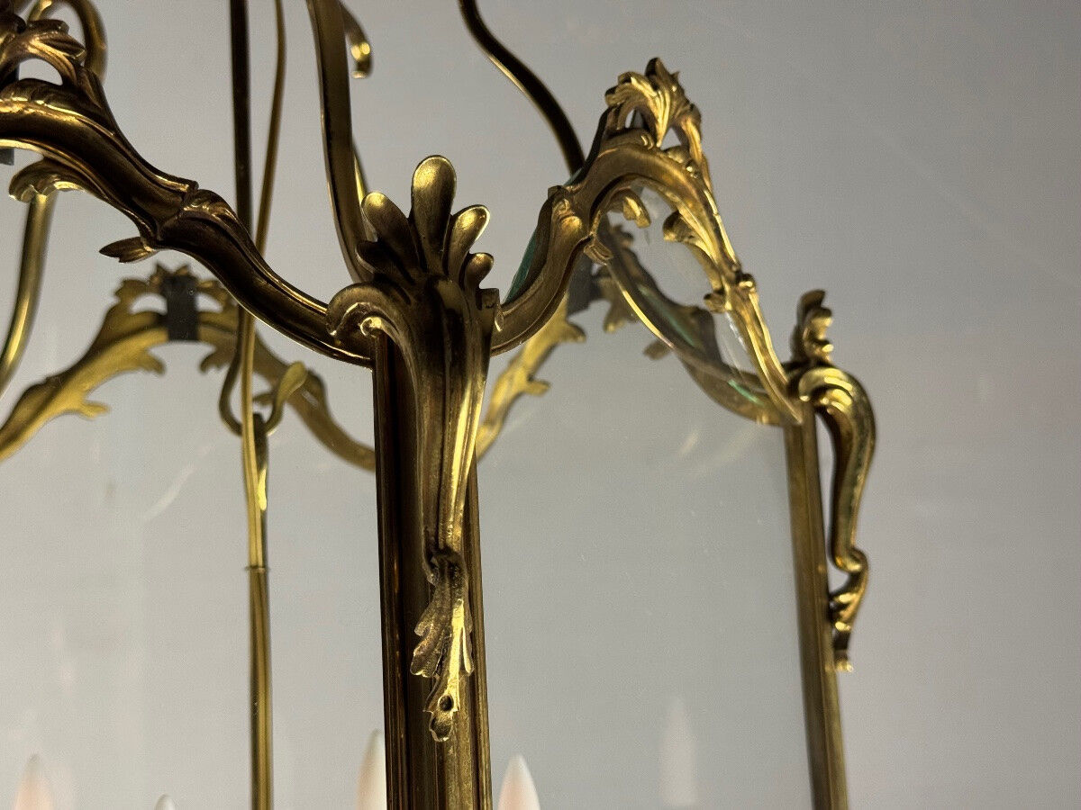 Lanterne de style Louis XV en bronze doré, vers 1920 | Selency