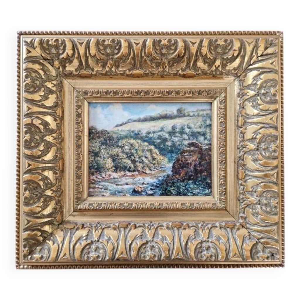 Jerzy Moscicki (Born in 1954) - Oil on canvas - Landscape with a stream ...