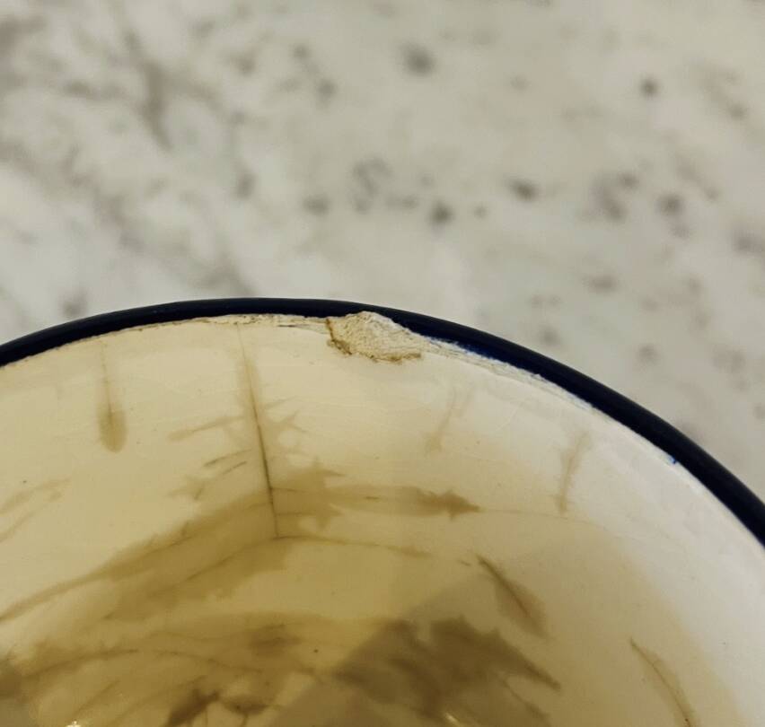 Grande tasse ancienne en faïence LONGWY | Selency