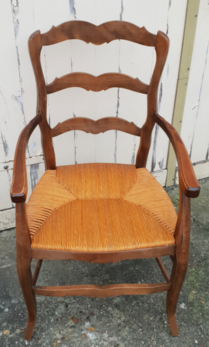 Fauteuil provencal, paillé, vintage, début XXème s | Selency