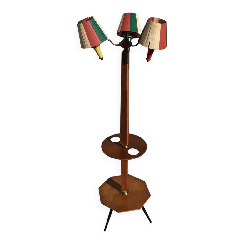 Lampadaire tablette 3 feux vintage années 50 | Selency