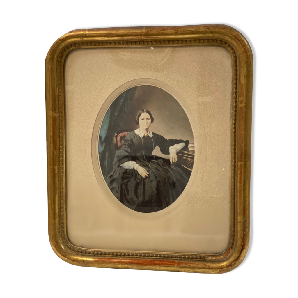 Photographie rehaussée Alexandre Bertrand 1822-1889 Cadre doré - Circa ...