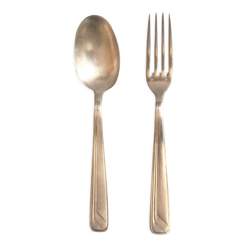 Lot de 2 couverts métal argenté avec poinçons | Selency
