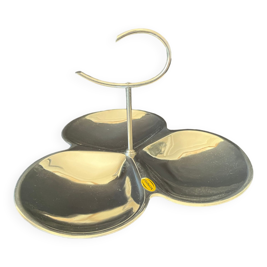 Coupelle trèfle inox uginox apéritif plat 1970 desserte | Selency