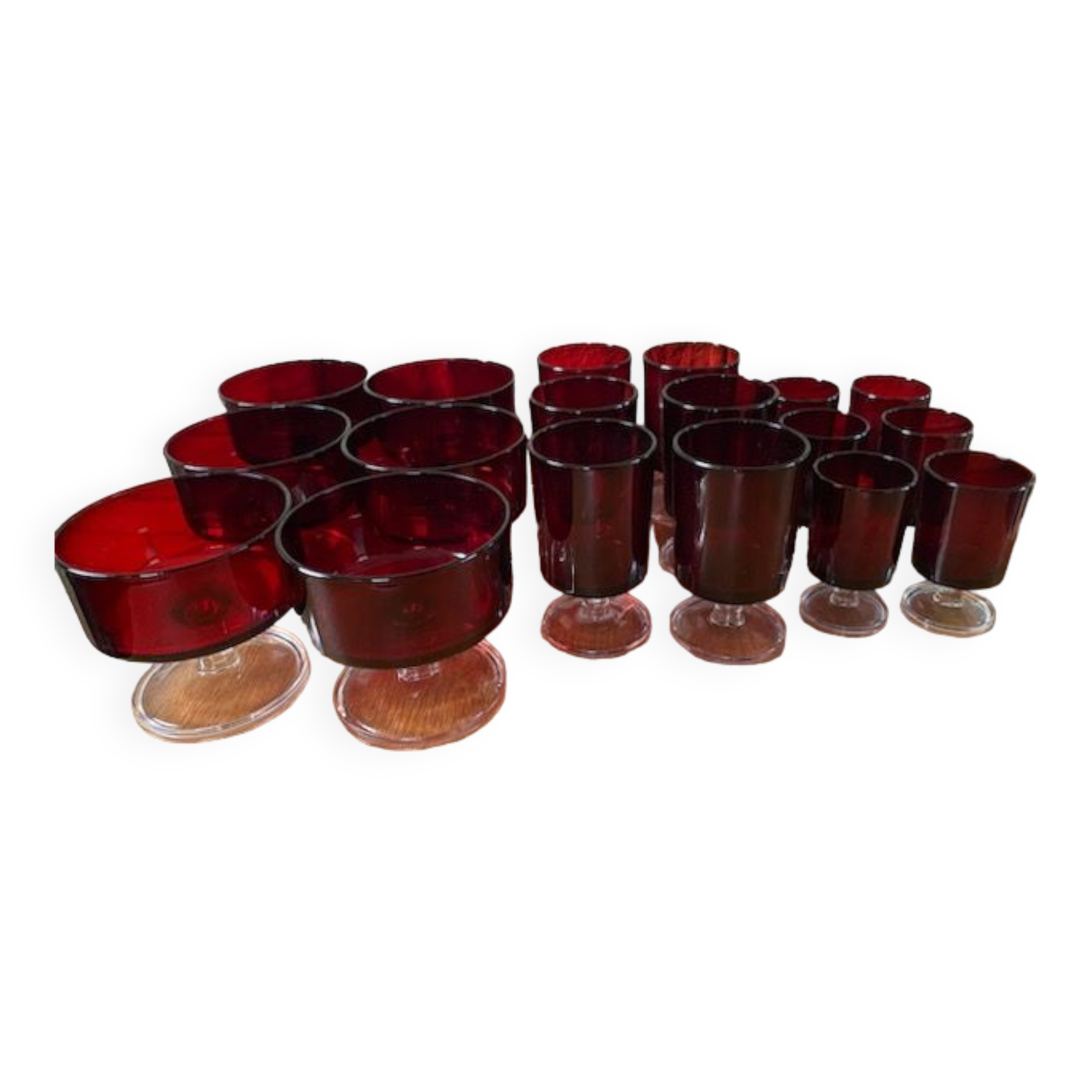 18 Verres rouge rubis, LUMINARC | Selency