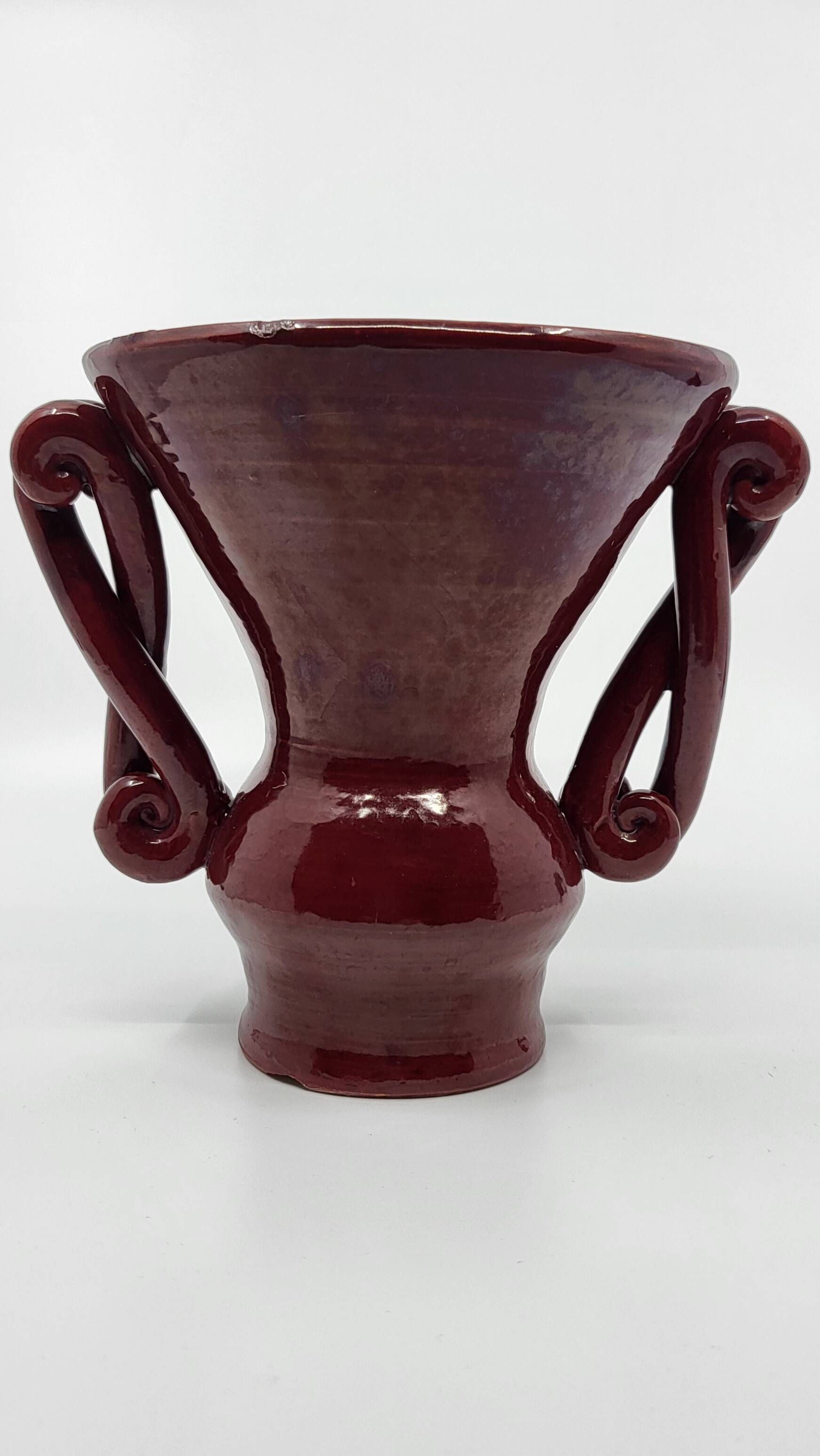 Vase oreilles de jean austruy en céramique rouge française 1950 vintage ...