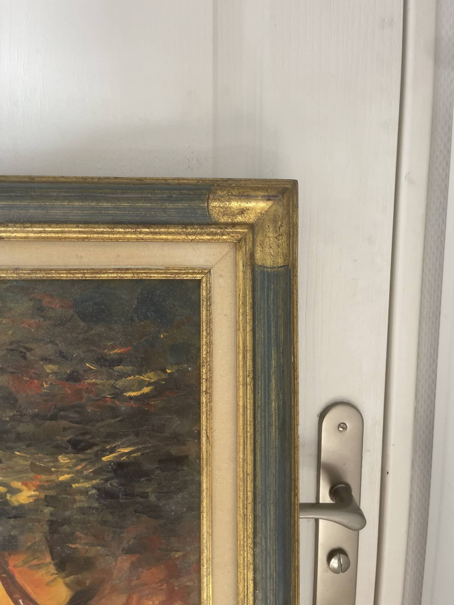 Ancien Tableau Peinture Huile Toile Paysage Paysan Travail Provence ...