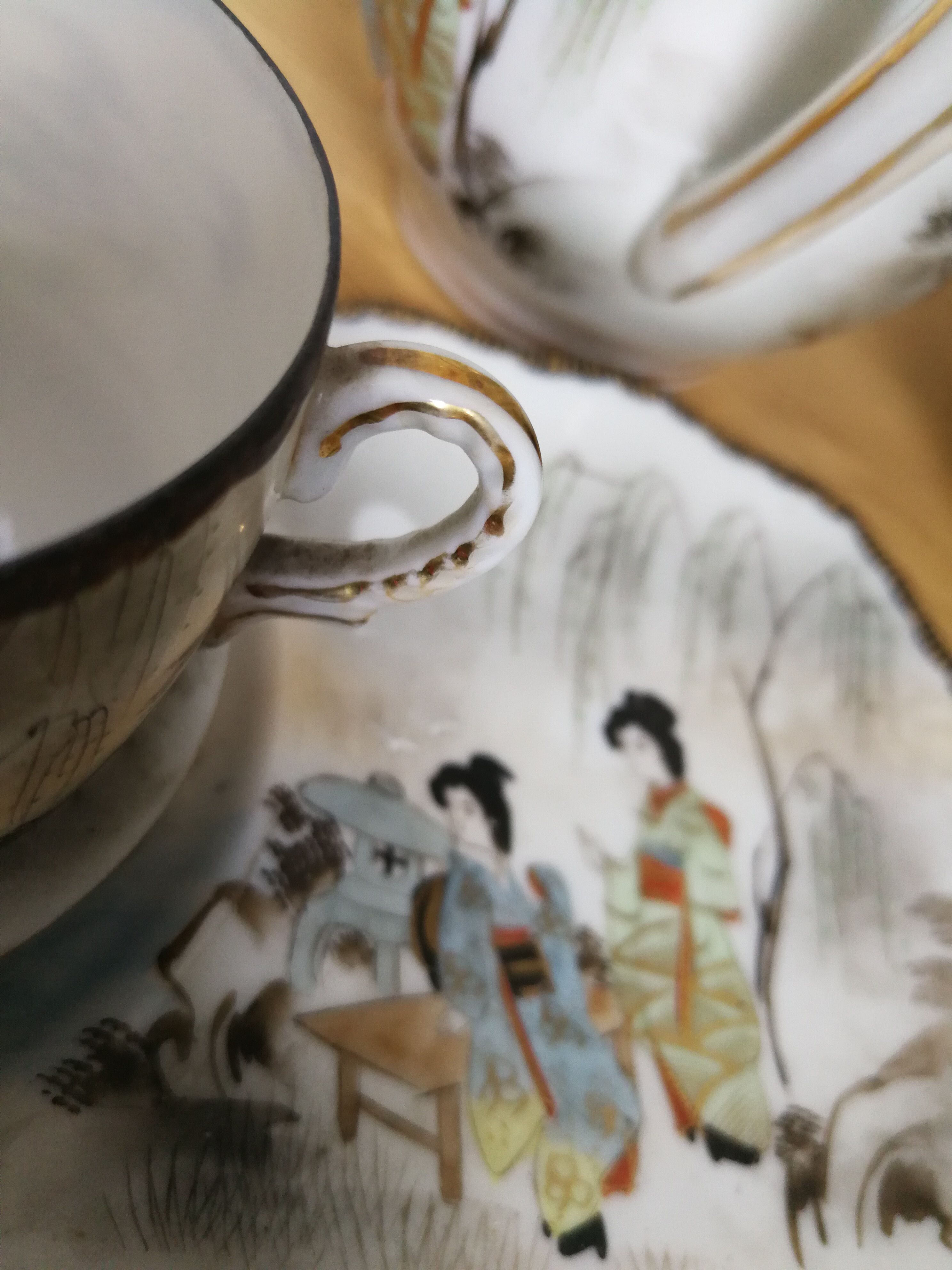 Japanese kutani tashiro eggshell porcelain tea set | Selency