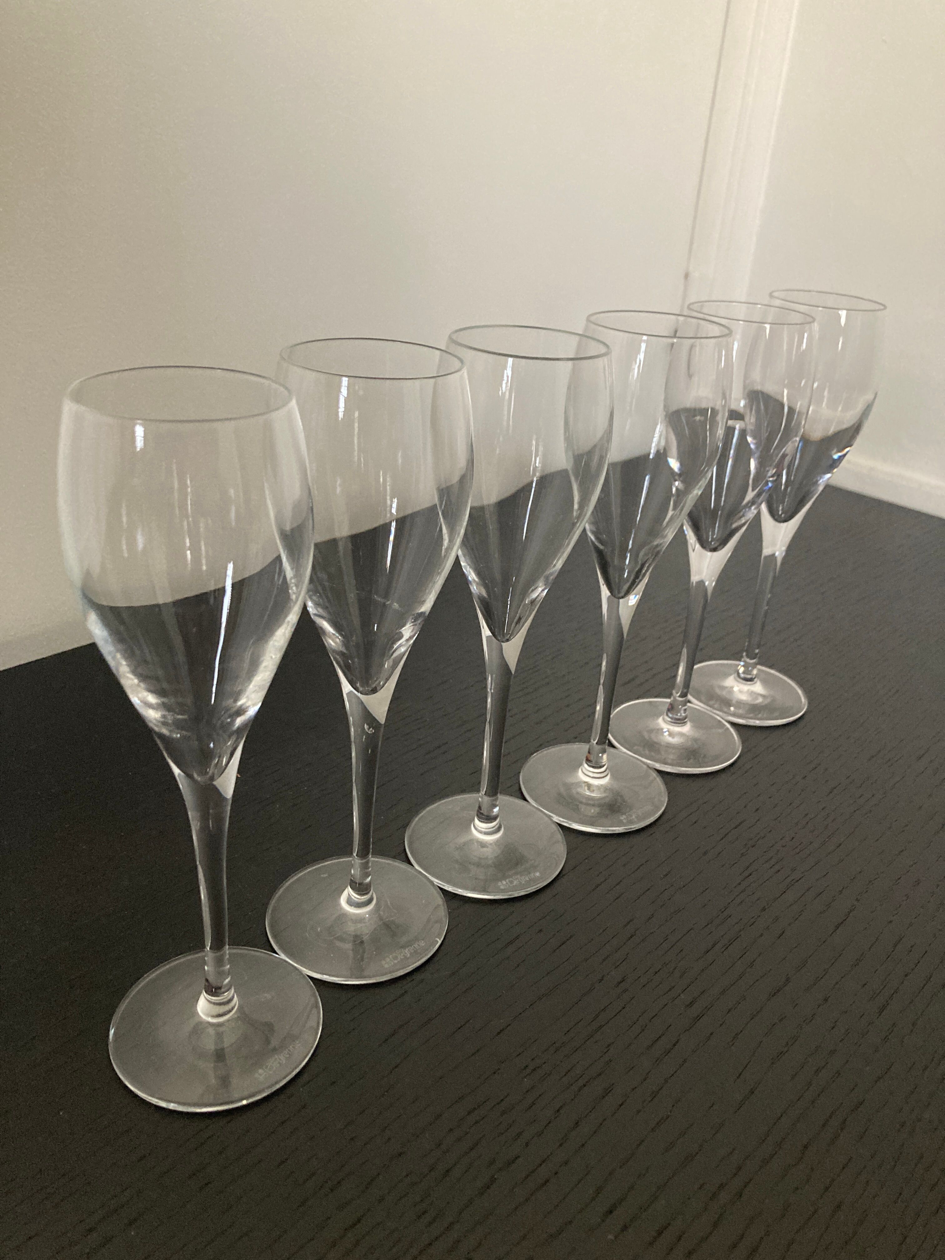 Lot de 6 verres flûtes à champagne en cristallin | Selency