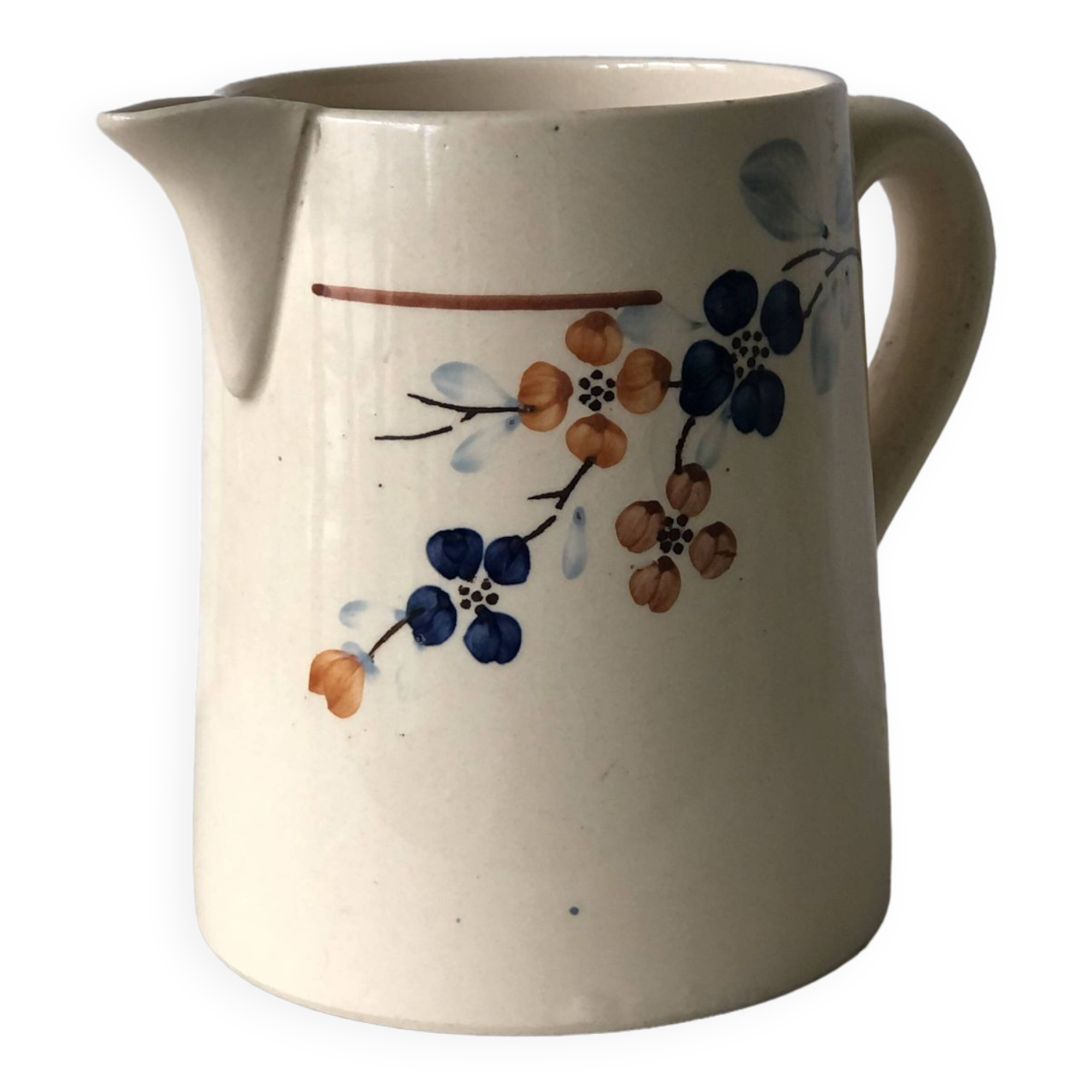 Pichet ancien en faïence de Sarreguemines | Selency