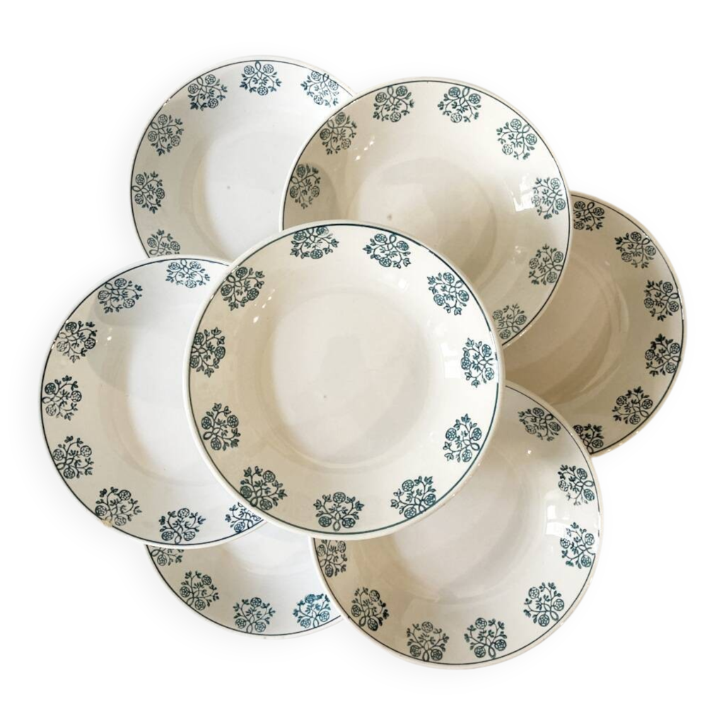 6 assiettes creuses Sarreguemines, modèle René | Selency