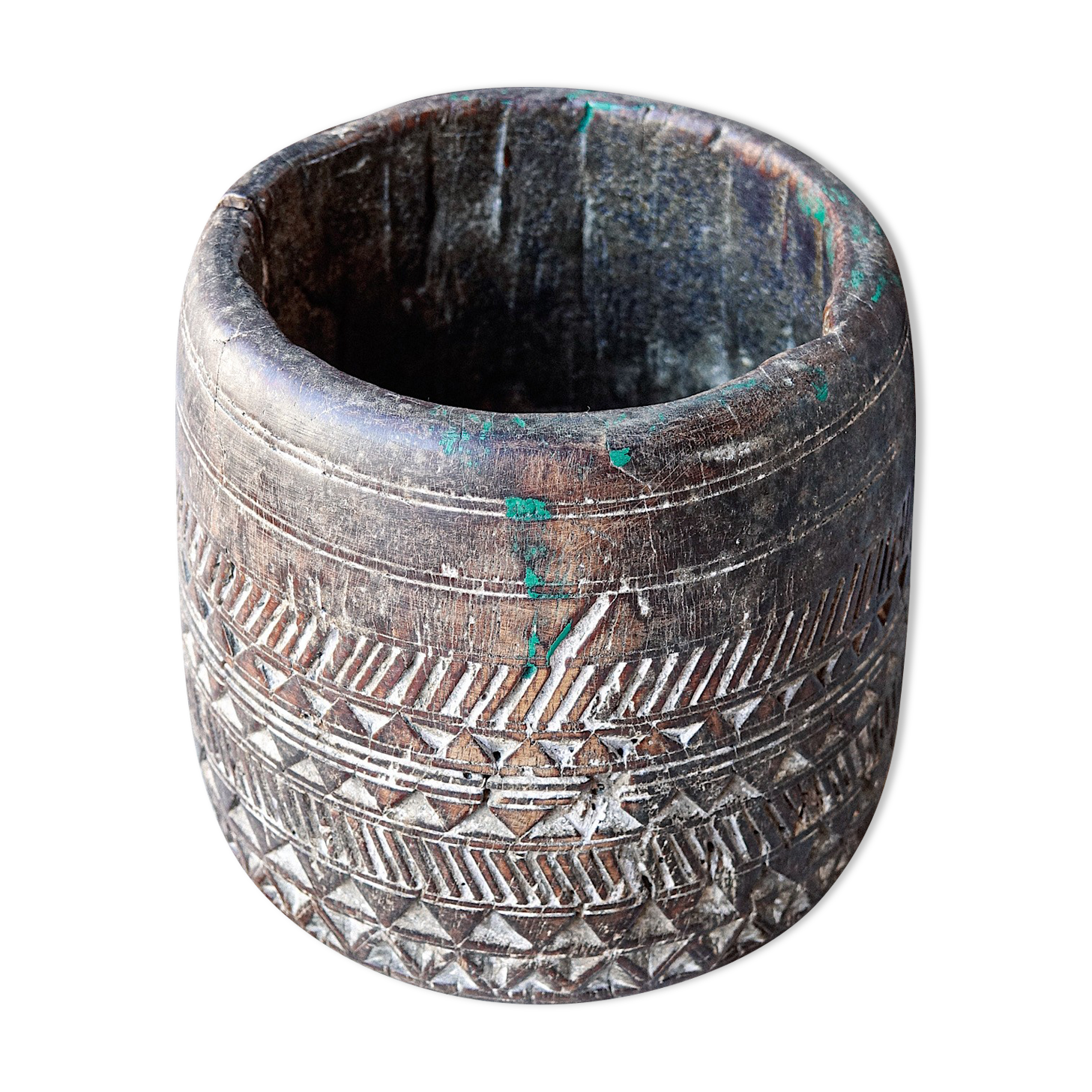 Pot ancien sculpté en bois | Selency