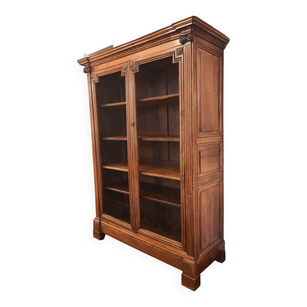 Bibliothèque Vitrine Néo-Classique Noyer | Selency