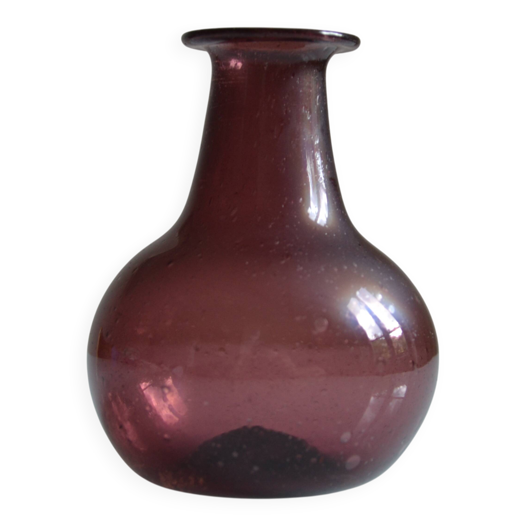 Vase en verre soufflé et bullé | Selency