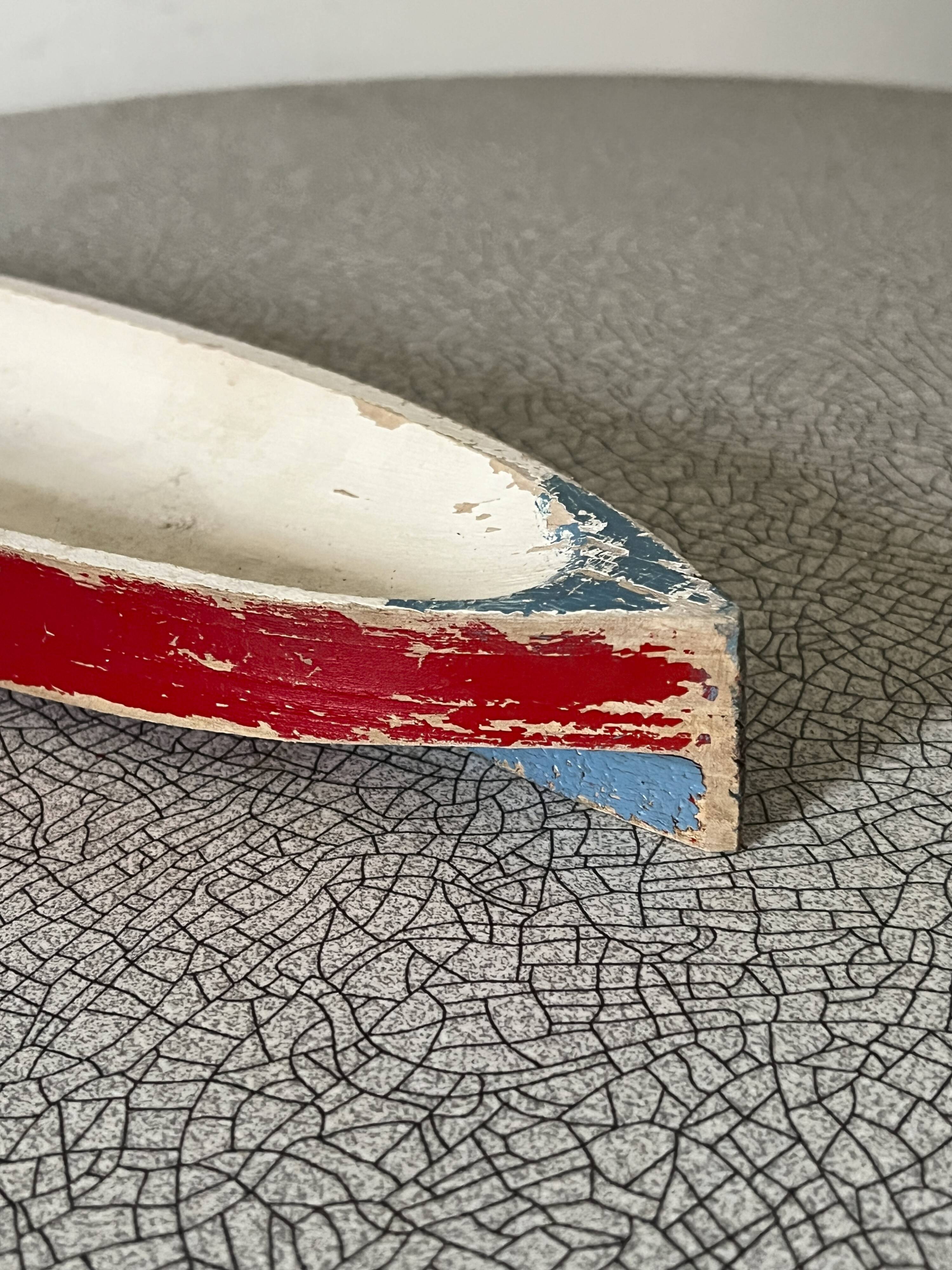 Jouet de bassin en bois, barque plate, jouet ancien | Selency