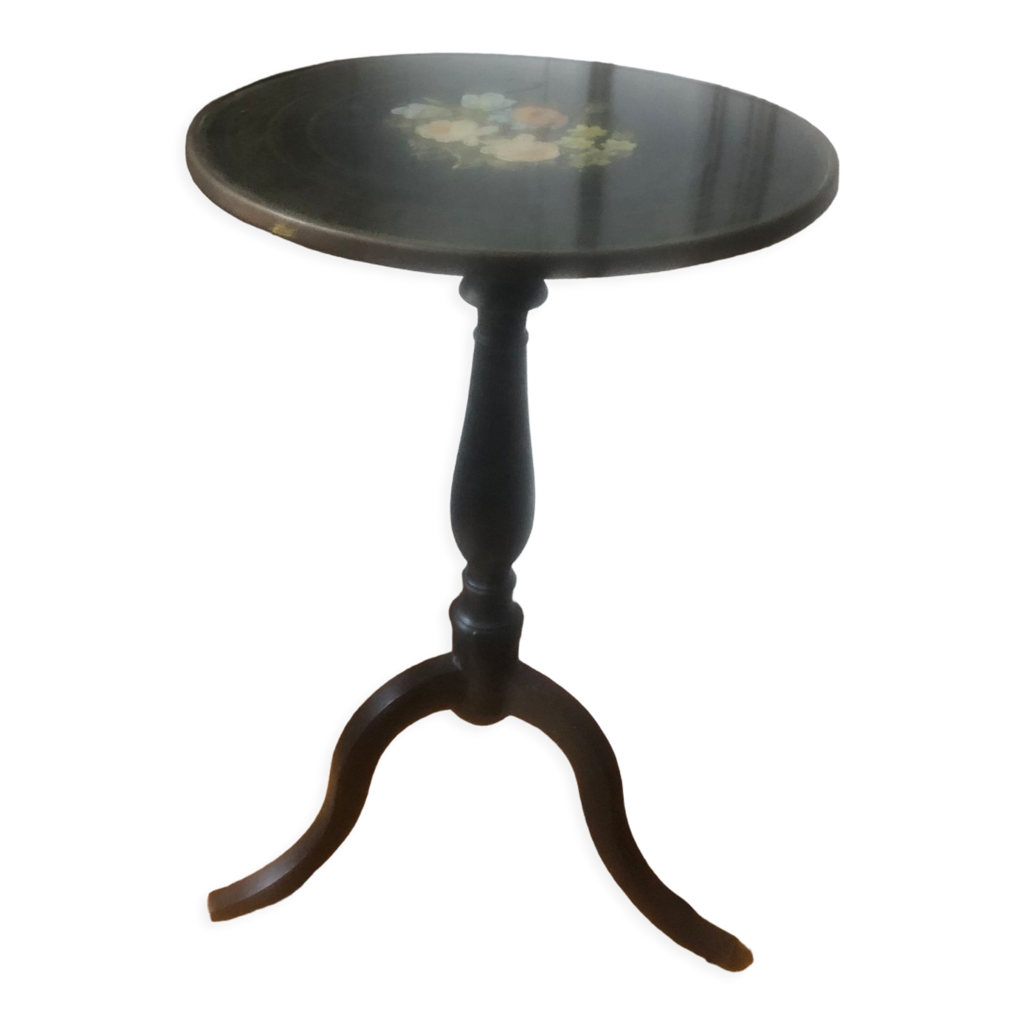 Gueridon noir avec 2 chaises | Selency