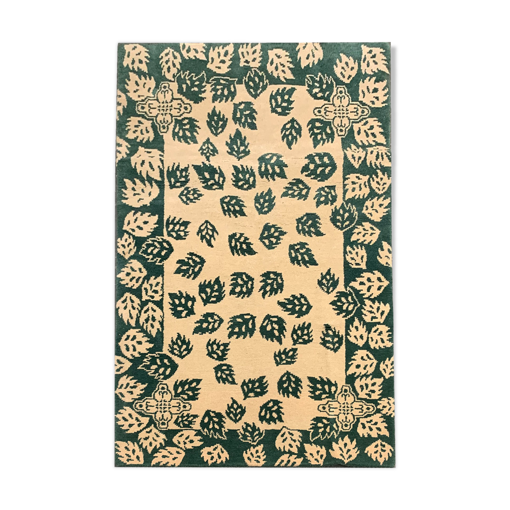 Tapis indien antique fait à la main laine 120x205cm | Selency