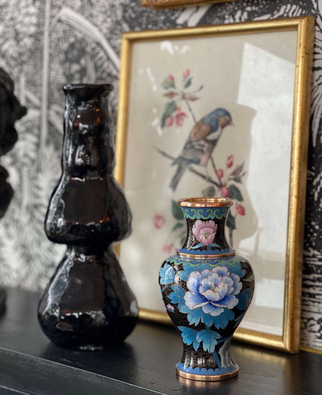 Vase en laiton cloisonné Jingfa | Selency