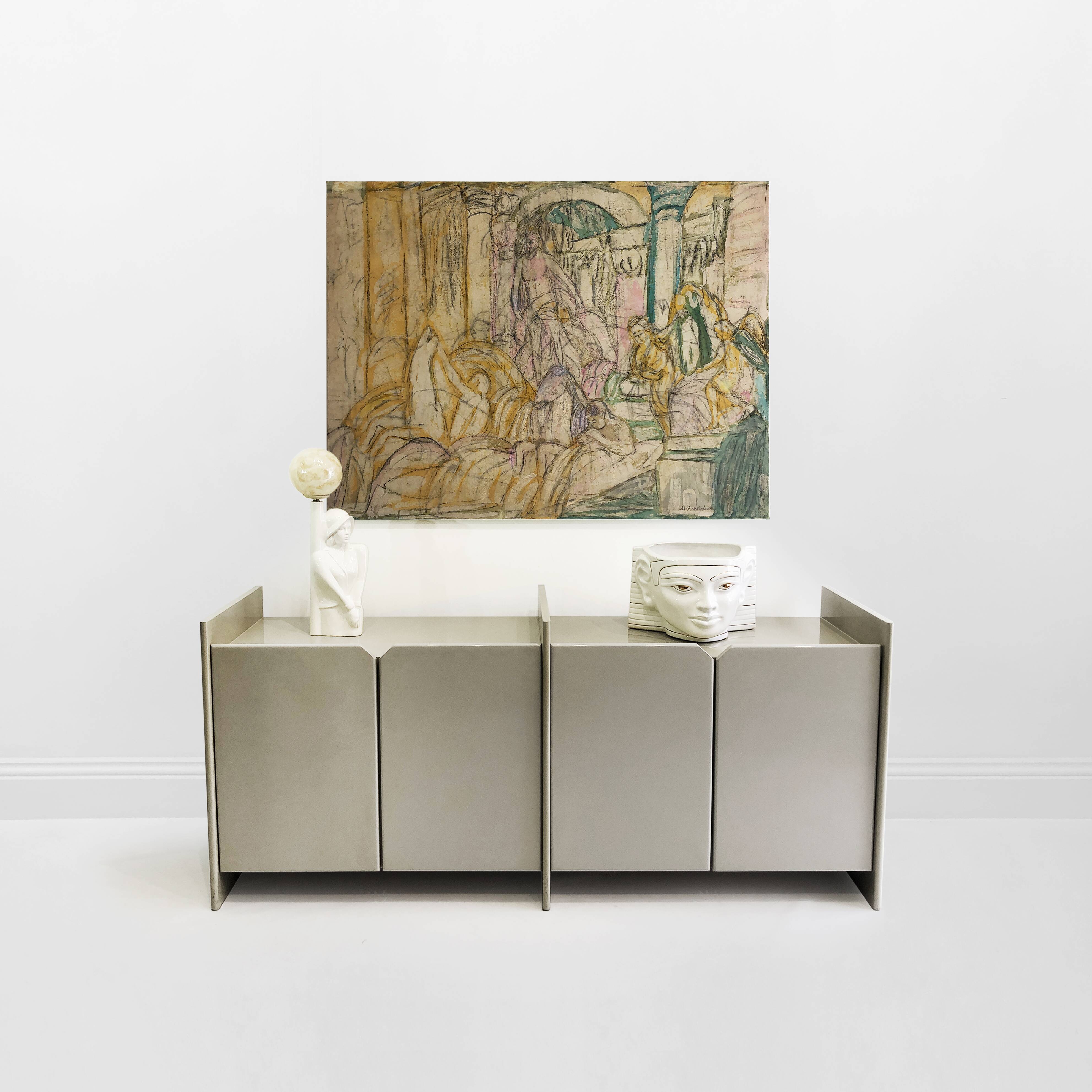 Buffet Post Moderne Memphis Laqué Années 1980 Déco Vintage Années 1970 ...