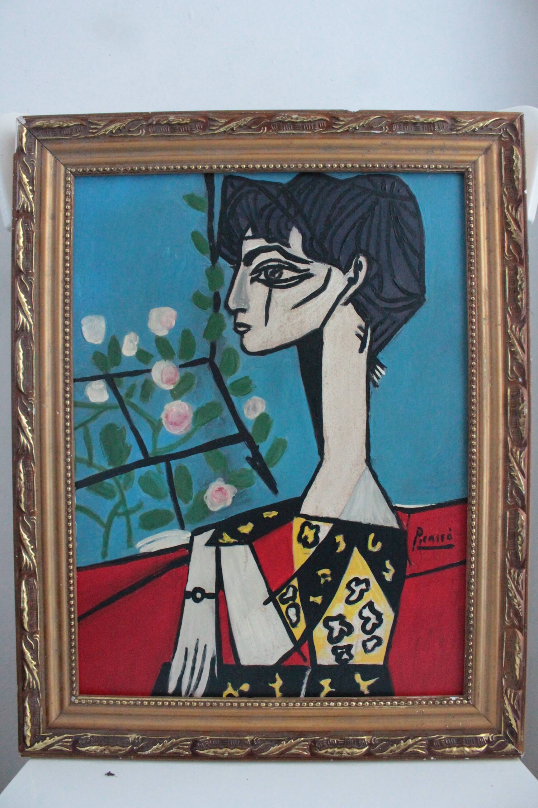 1953er Pablo Picasso Original Signed Painting stamped Mid-Century ...