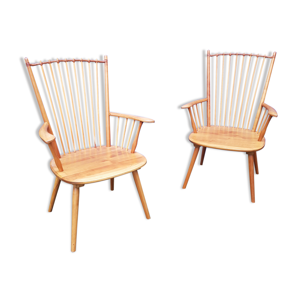 Paire de fauteuils Arts and Crafts d'Albert haberer ed Hermann Fleiner ...