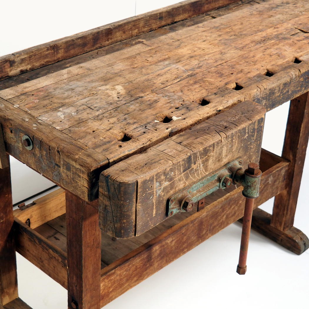 Établi antique dans le bois de chêne massif | Selency