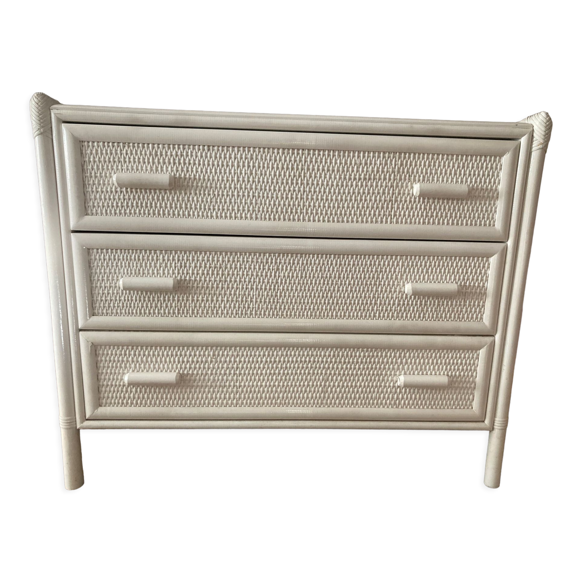 Commode rotin blanc | Selency