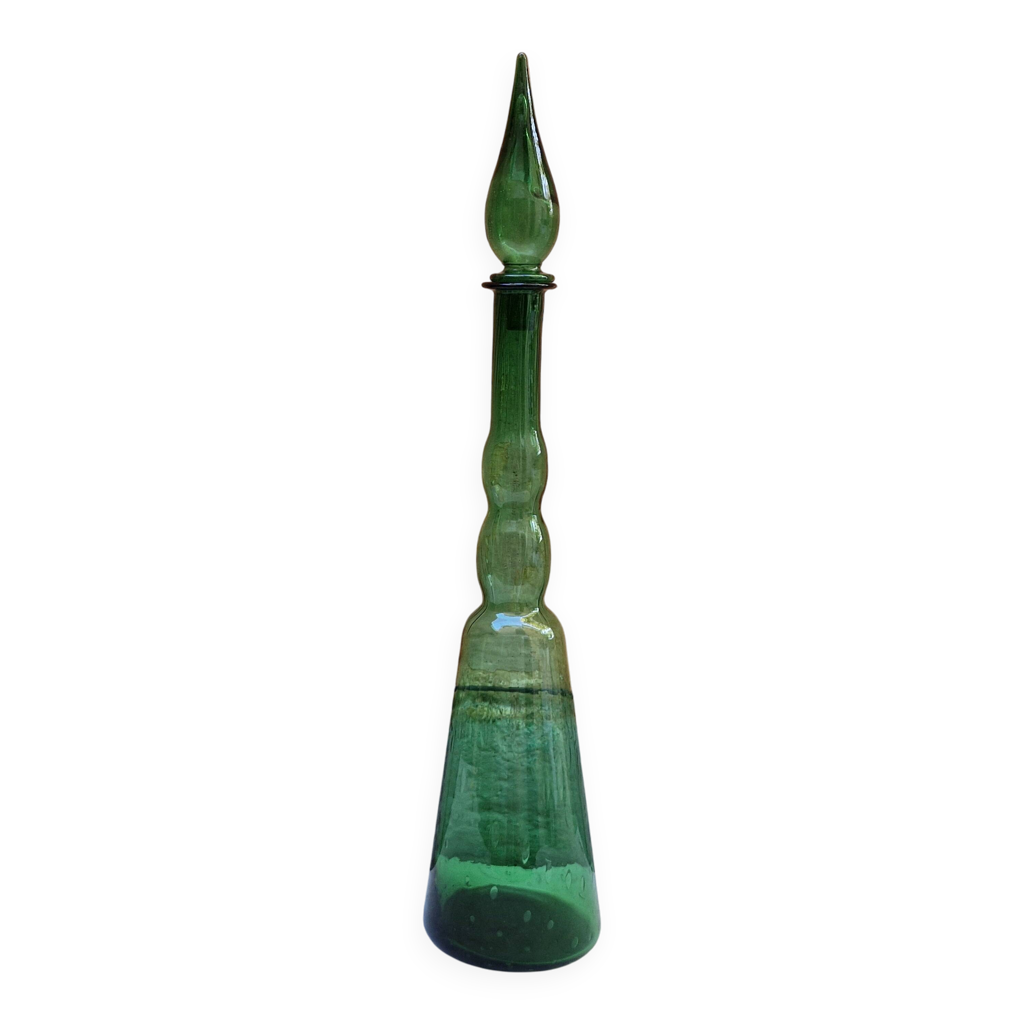 Empoli Grande Bouteille/Carafe Italienne Verre soufflé, bullé Vintage ...