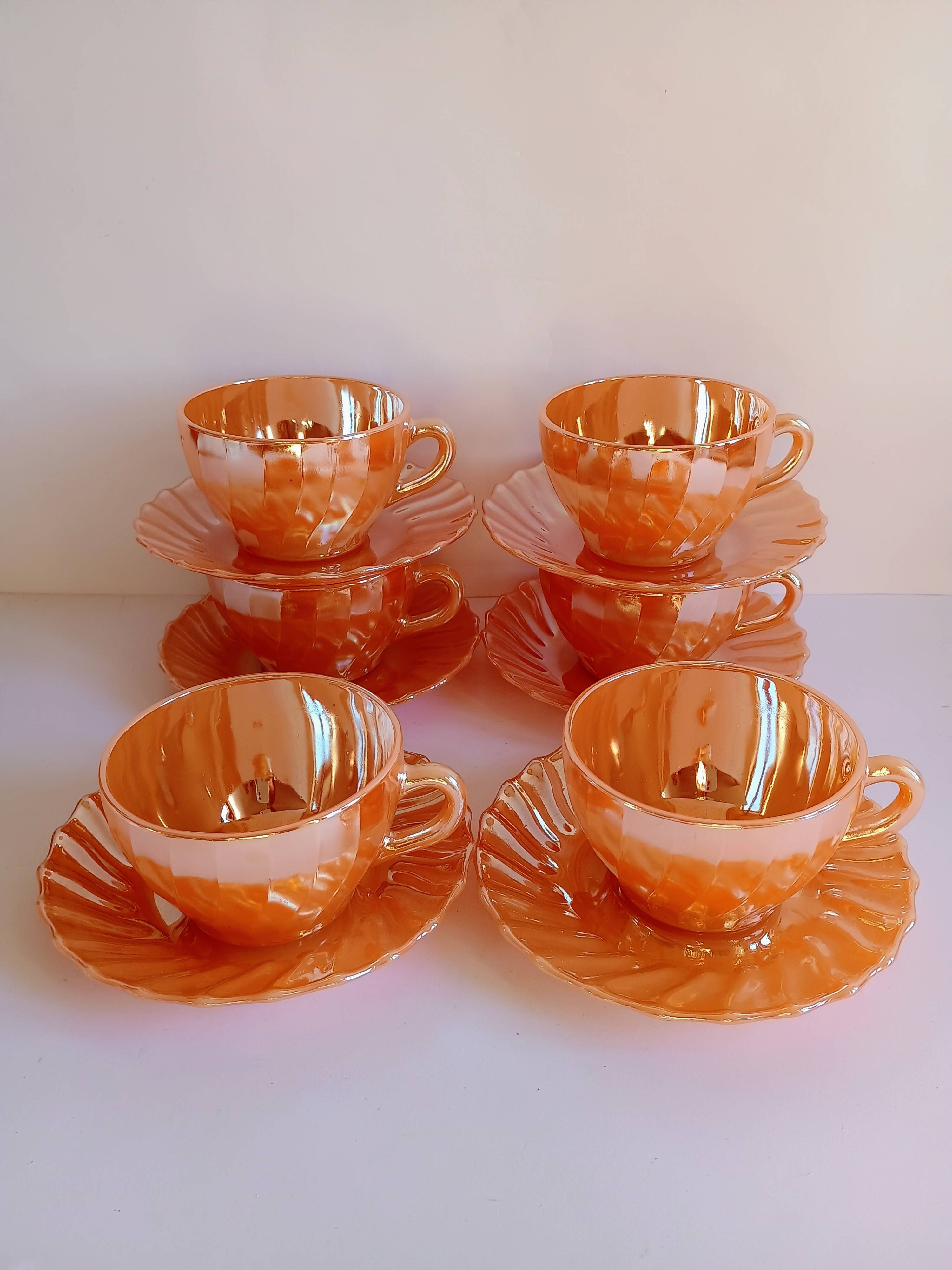 Ensemble de 6 tasses et 6 sous tasses termocrisa mexico vintage | Selency