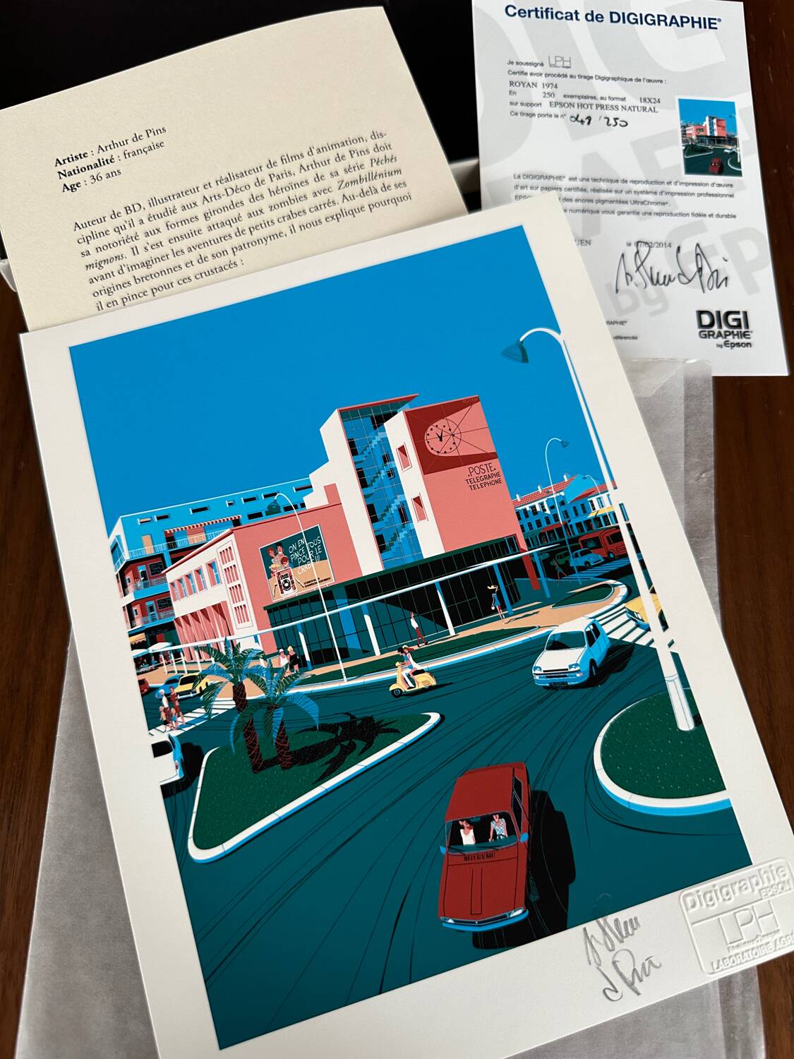 Royan : estampe tirage numérique signée par l'artiste Arthur de Pins ...