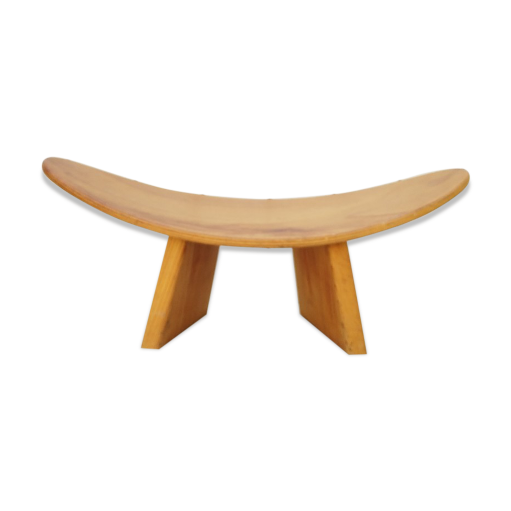 Tabouret Shoggi Alain Gaubert bois naturel | Selency