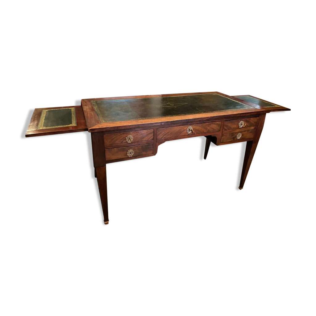 Bureau début XIXe en acajou à tablettes latérales escamotables style ...